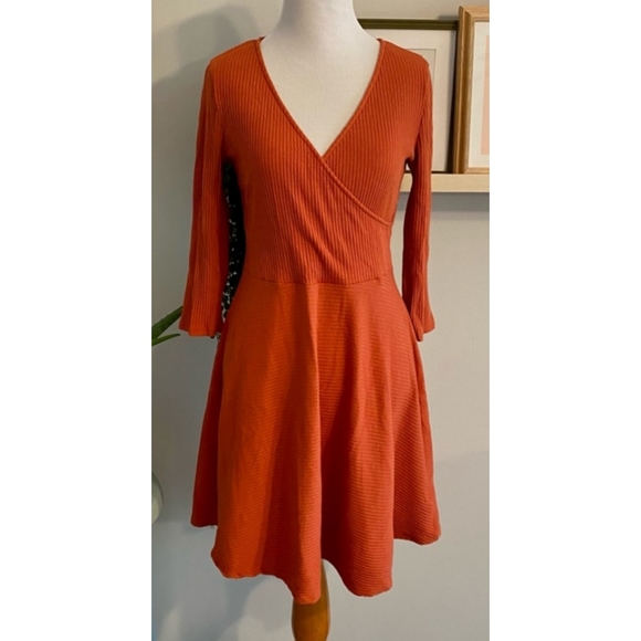 Modcloth | Dresses | Modcloth Wrap Dress Rust Xl Lets Keep It Short ...